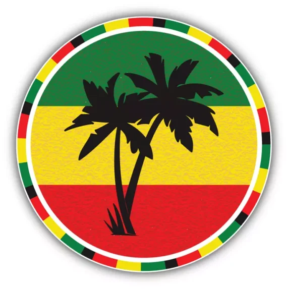 DOPASTICKER Rastafarian Flag Palm Sticker Decal Phone Decal Water ...
