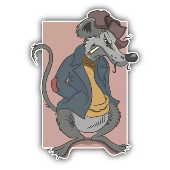 DOPASTICKER Rat Bully Cartoon Sticker Decal Phone Decal Water Bottle ...
