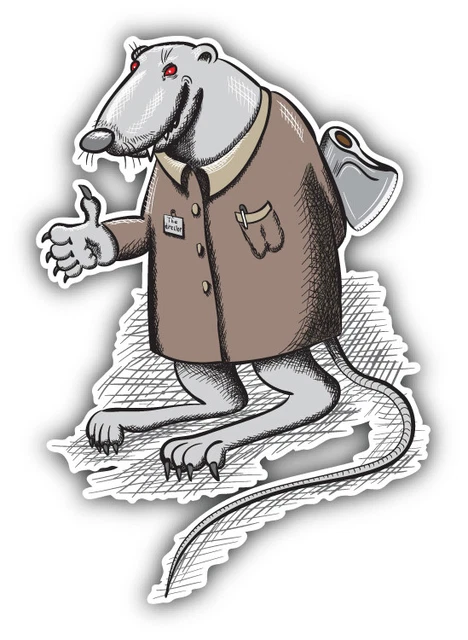 DOPASTICKER Rat Maniac Cartoon Sticker Decal Phone Decal Water Bottle ...