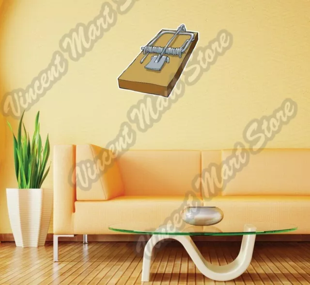 DOPASTICKER Rat Mouse Mousetrap Cheese Wall Sticker Room Interior Decor ...