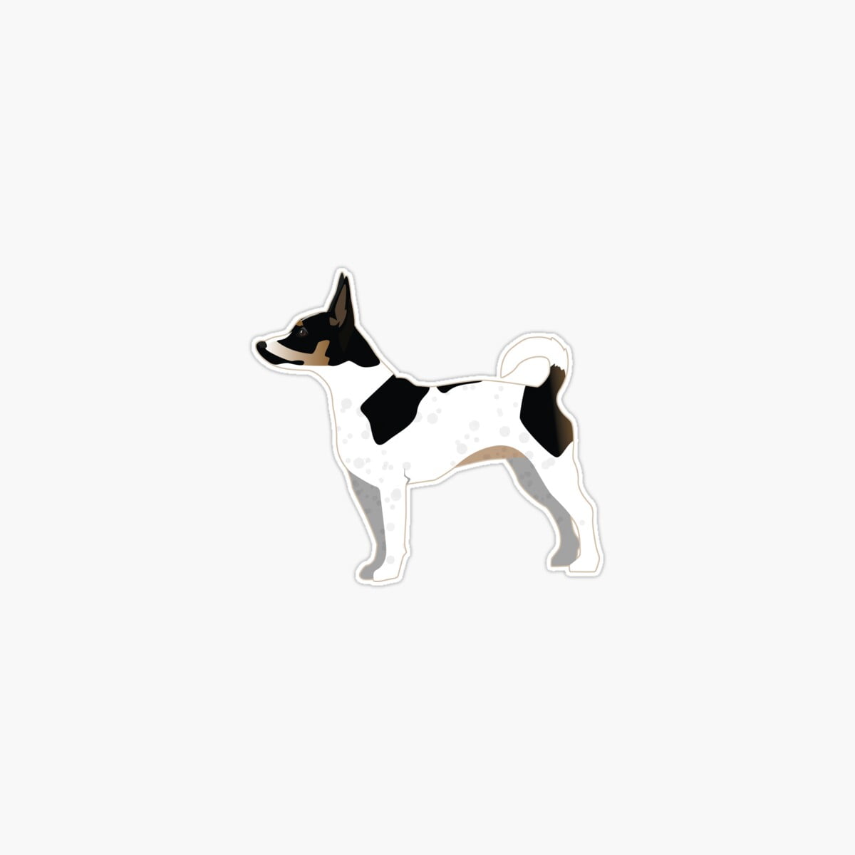 DOPASTICKER Rat Terrier Basic Dog Breed Silhouette Illustration Sticker ...