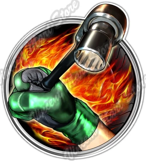 DOPASTICKER Ratchet Flames Auto Repair Mechanic Tool Car Sticker Decal ...