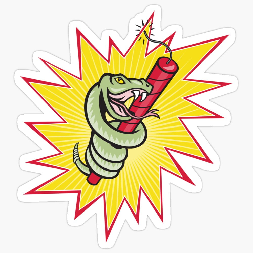 DOPASTICKER Rattle Snake Coiling Dynamite Sticker Phone Decal Water ...