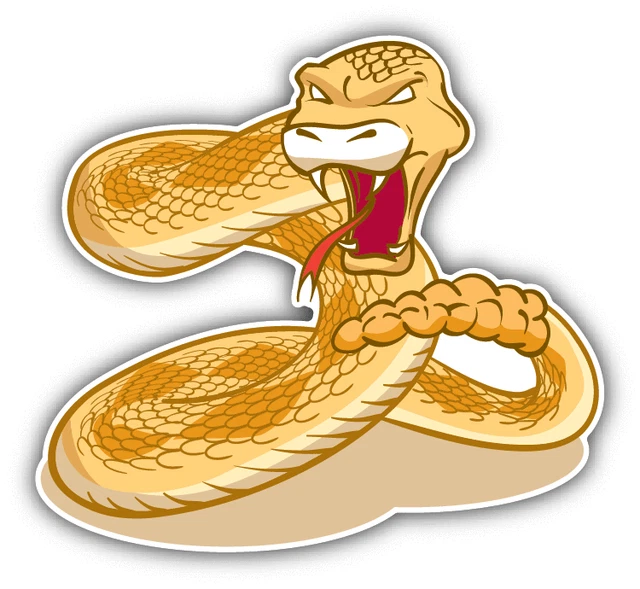 DOPASTICKER Rattlesnake Mascot Cartoon Sticker Decal Phone Decal Water ...