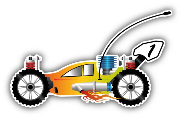 DOPASTICKER Rc Buggy Cartoon Car Sticker Phone Decal Water Bottle ...