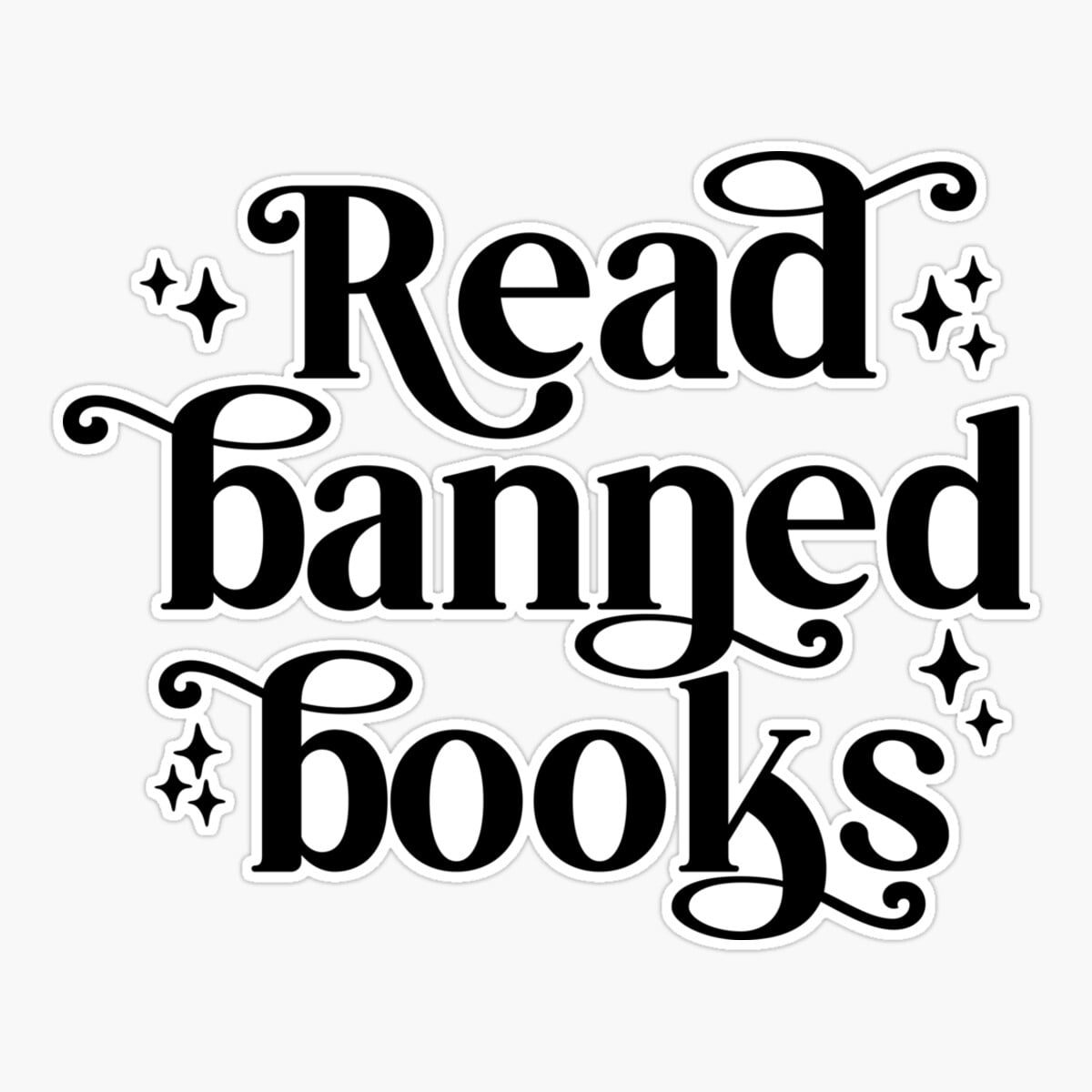 DOPASTICKER Read Banned Books Sticker, Phone Sticker Water Bottle ...