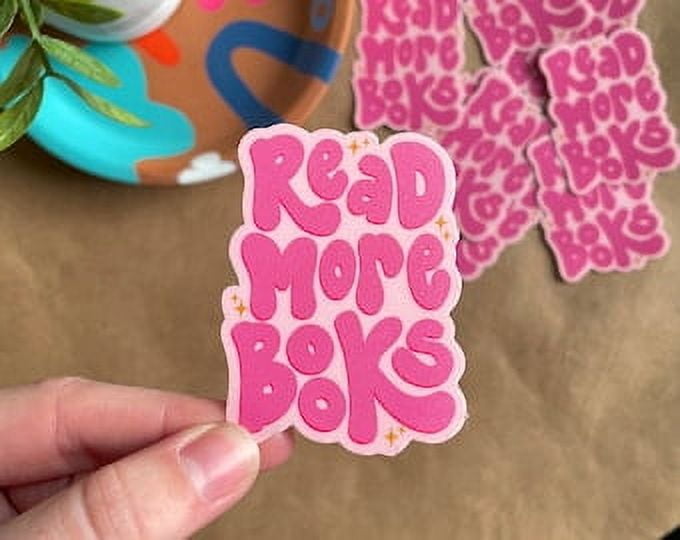 DOPASTICKER Read More Books Pink Sticker, Laptop Sticker, Water Bottle ...