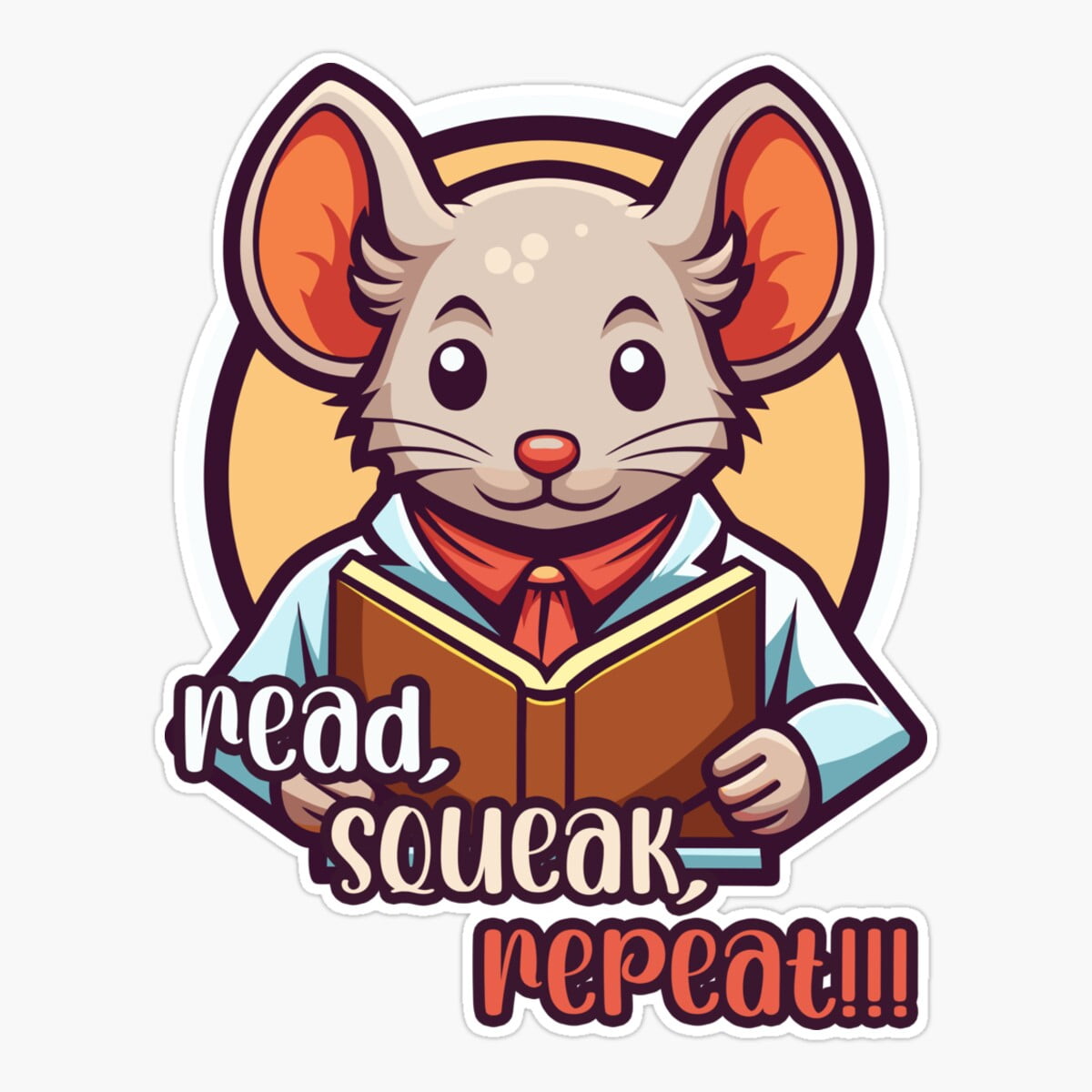 DOPASTICKER Read, Squeak, Repeat, Reading Mice. Sticker, Phone Sticker ...