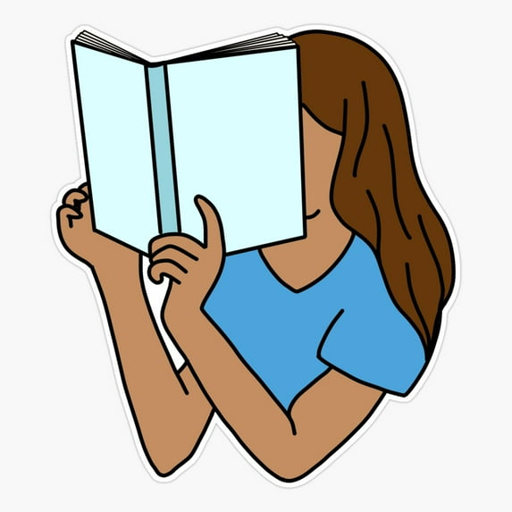 DOPASTICKER Reading Girl Sticker, Phone Sticker Water Bottle Sticker ...