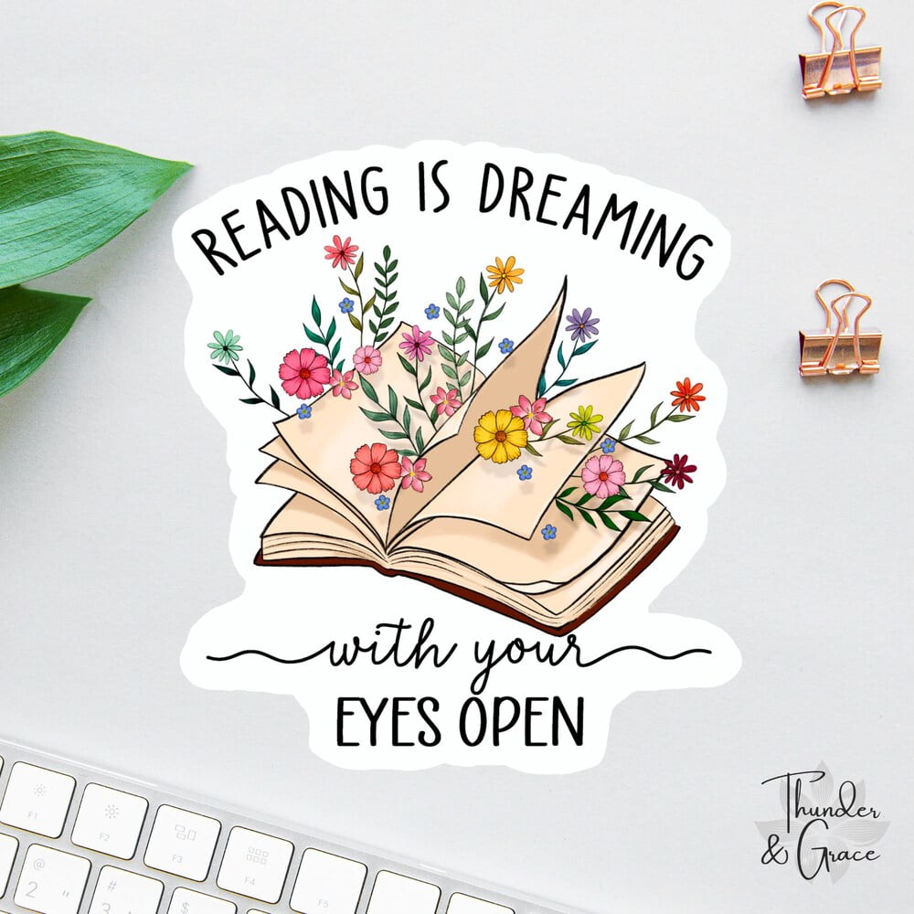 DOPASTICKER Reading Is Dreaming With Your Eyes Open, Booktrovert, Book ...