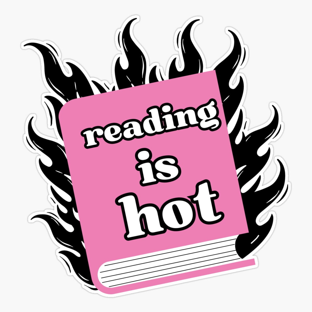 DOPASTICKER Reading Is Hot, Hot Book Sticker, Phone Sticker Car ...