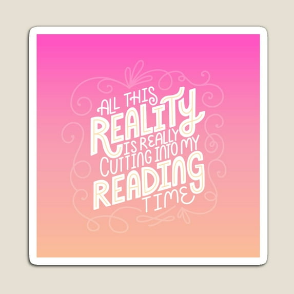 DOPASTICKER Reading Vs. Reality Tropical Pink Sticker Decorative Laptop ...