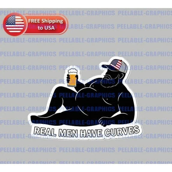 DOPASTICKER Real Men Have Curves Sticker Phone Sticker, Latop Sticker ...