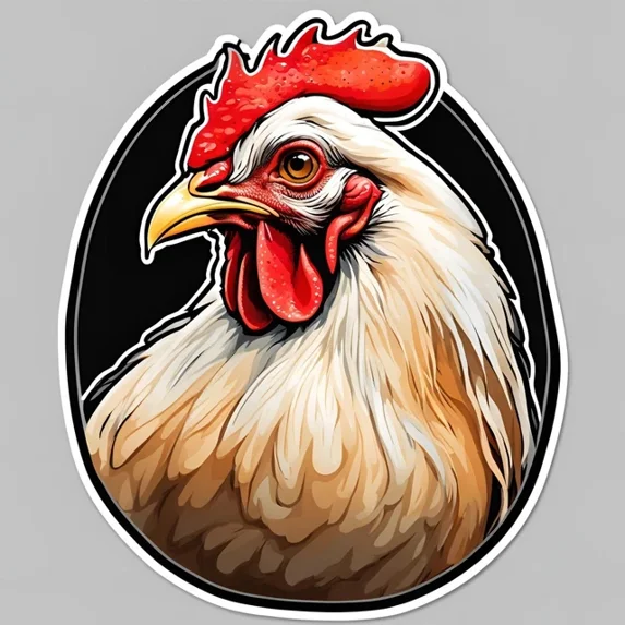 DOPASTICKER Realistic Hen Face Sticker Phone Decal Water Bottle ...