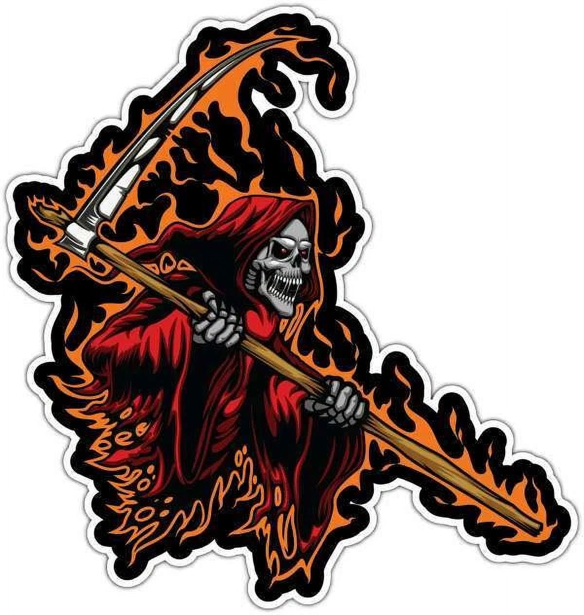 DOPASTICKER Reaper Grim Death Hooded Skeleton Scythe Car Window Sticker ...