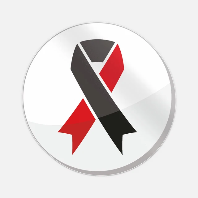 DOPASTICKER Red And Black Ribbons Round Sticker Decal Phone Decal Water ...