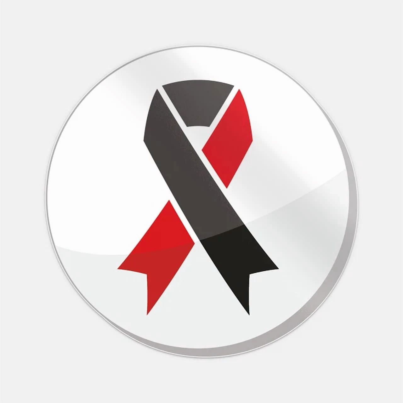 DOPASTICKER Red And Black Ribbons Round Sticker Decal Phone Decal Water ...