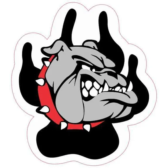 DOPASTICKER Red And White Bulldog Sticker Phone Sticker, Latop Sticker ...