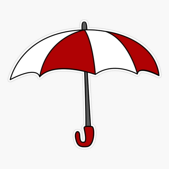 DOPASTICKER Red And White Umbrella Sticker, Phone Sticker Car Sticker ...