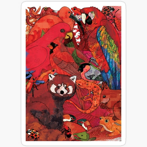 DOPASTICKER Red Animals Sticker Phone Decal Water Bottle Stickers, Cars ...