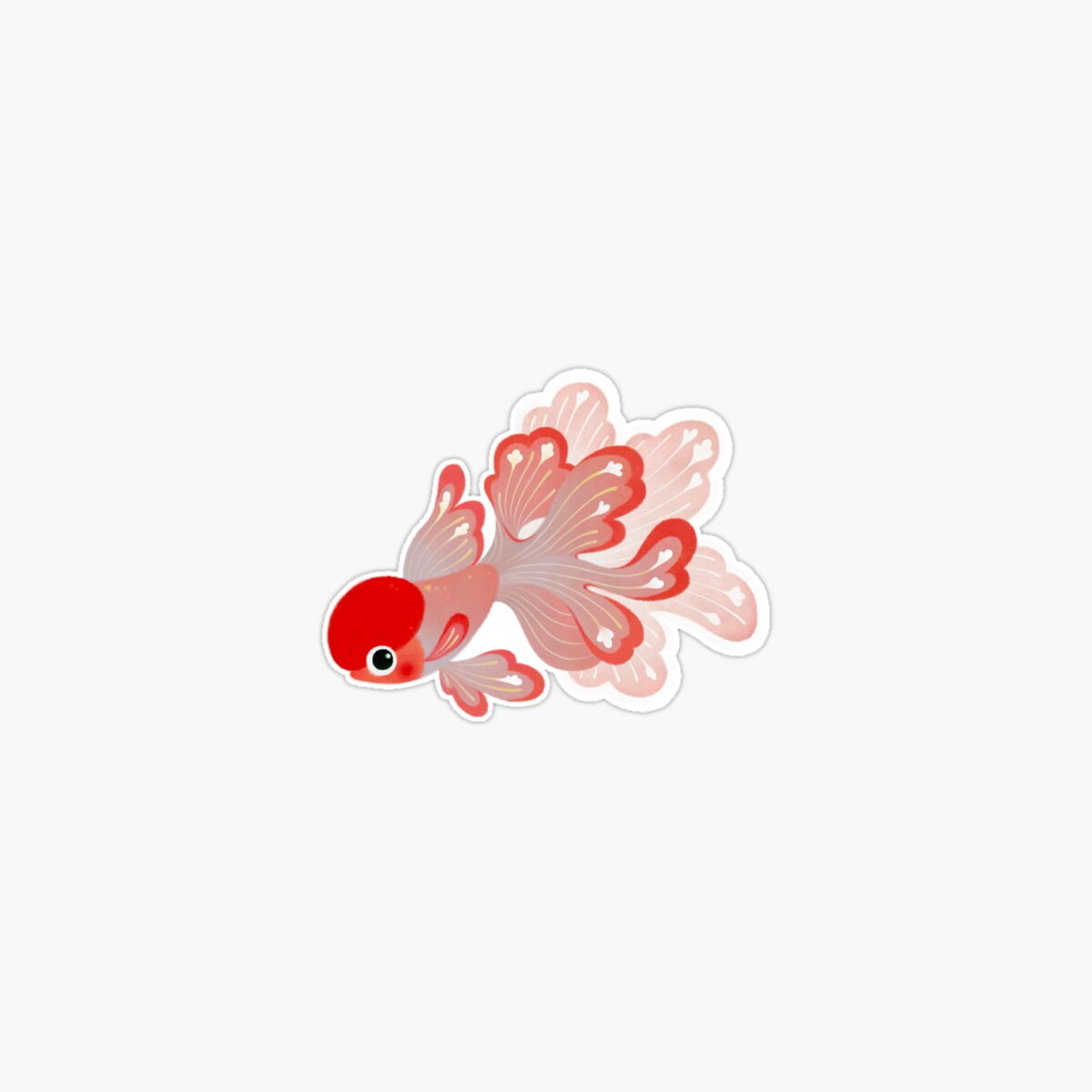 DOPASTICKER Red Cap Oranda Sticker, Phone Sticker Car Stickers ...