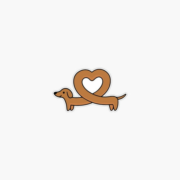 DOPASTICKER Red Dachshund Love Heart Sticker, Phone Sticker Car Sticker ...