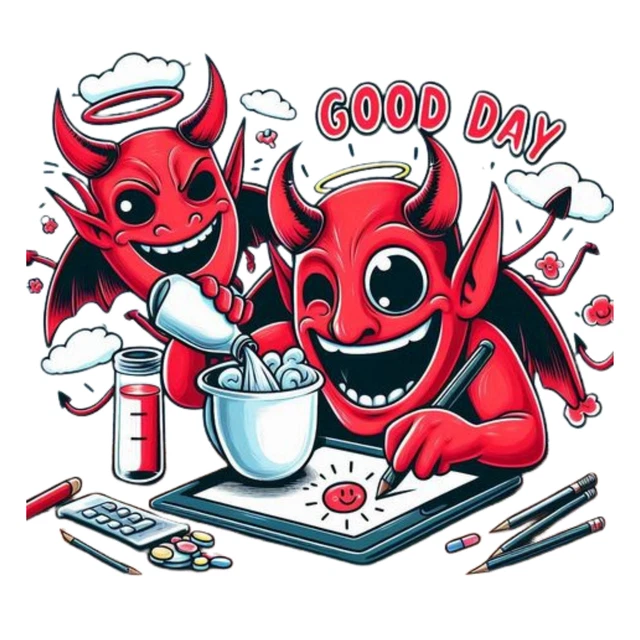 DOPASTICKER Red Devils Sticker Street Art Punk Edgy Hip-Hop Grunge Skate Phone Decal Water ...