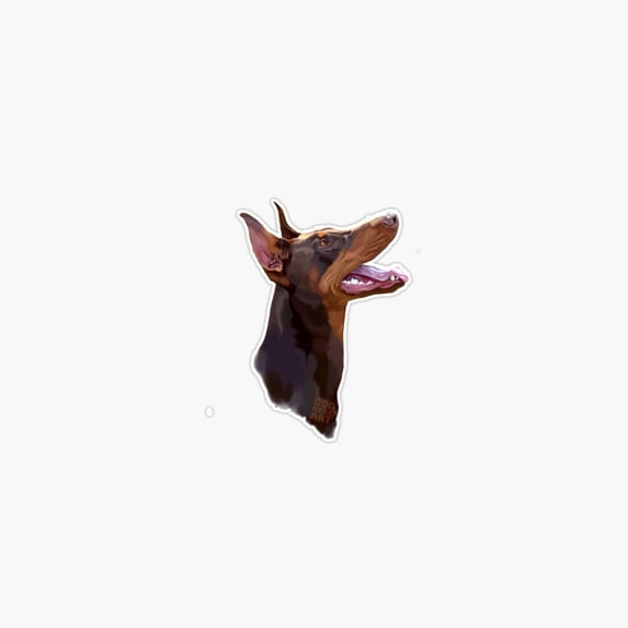 DOPASTICKER Red Doberman Portrait Sticker, Phone Sticker Car Stickers ...