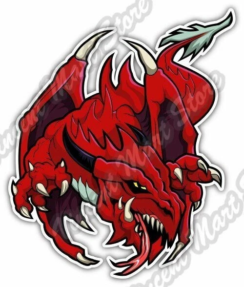 DOPASTICKER Red Dragon Creature Reptile Lizard Car Window Sticker Decal ...