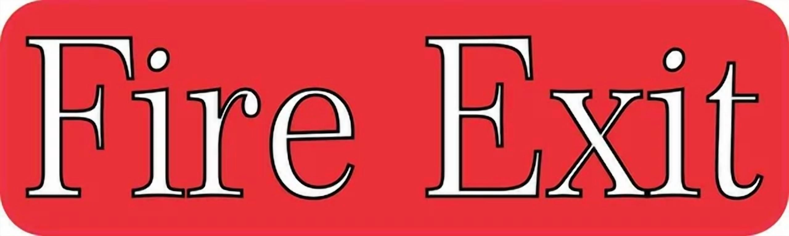 DOPASTICKER Red Fire Exit Sticker Phone Sticker, Latop Sticker, Lover ...
