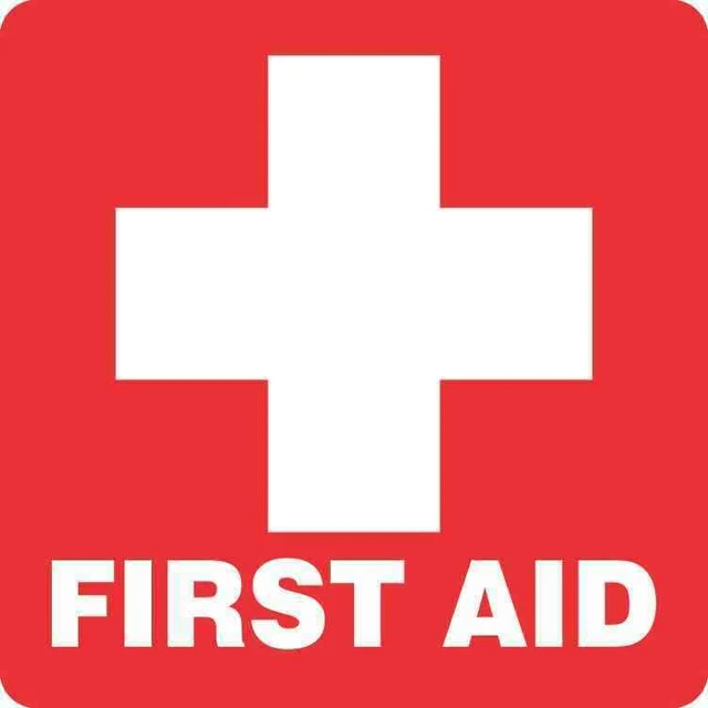 DOPASTICKER Red First Aid Sticker Medical Emergency Safety Sticker ...