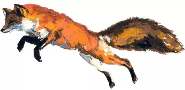 DOPASTICKER Red Fox Sticker Jumping Hunter Animal Wild Outdoors ...