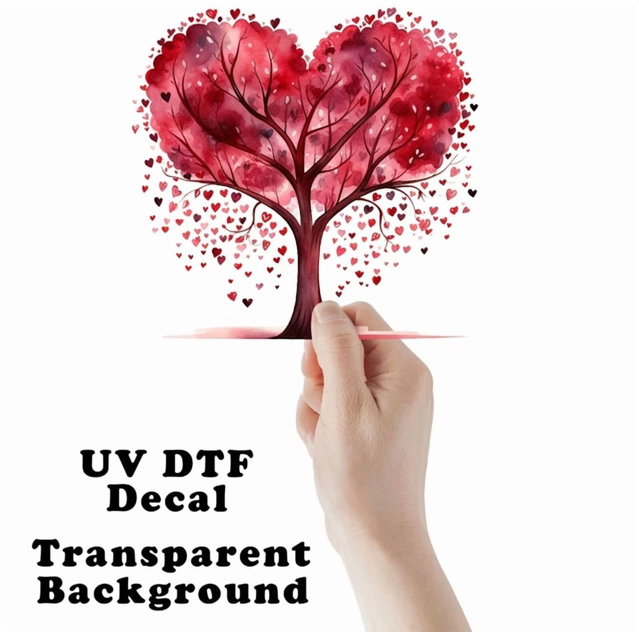 DOPASTICKER Red Heart Tree Love Day Sticker - Design Preview Only ...