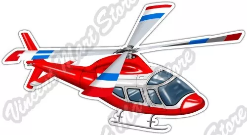 DOPASTICKER Red Helicopter Pilot Flying Air Copter Car Sticker Decal ...