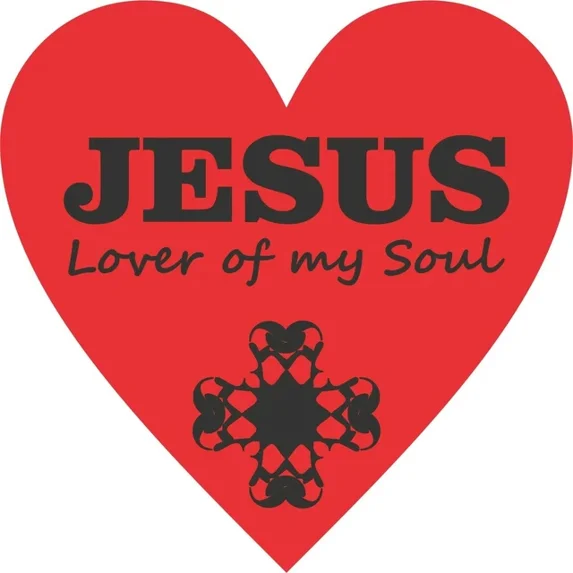 DOPASTICKER Red Jesus Heart Sticker Car Sticker Phone Sticker, Latop ...