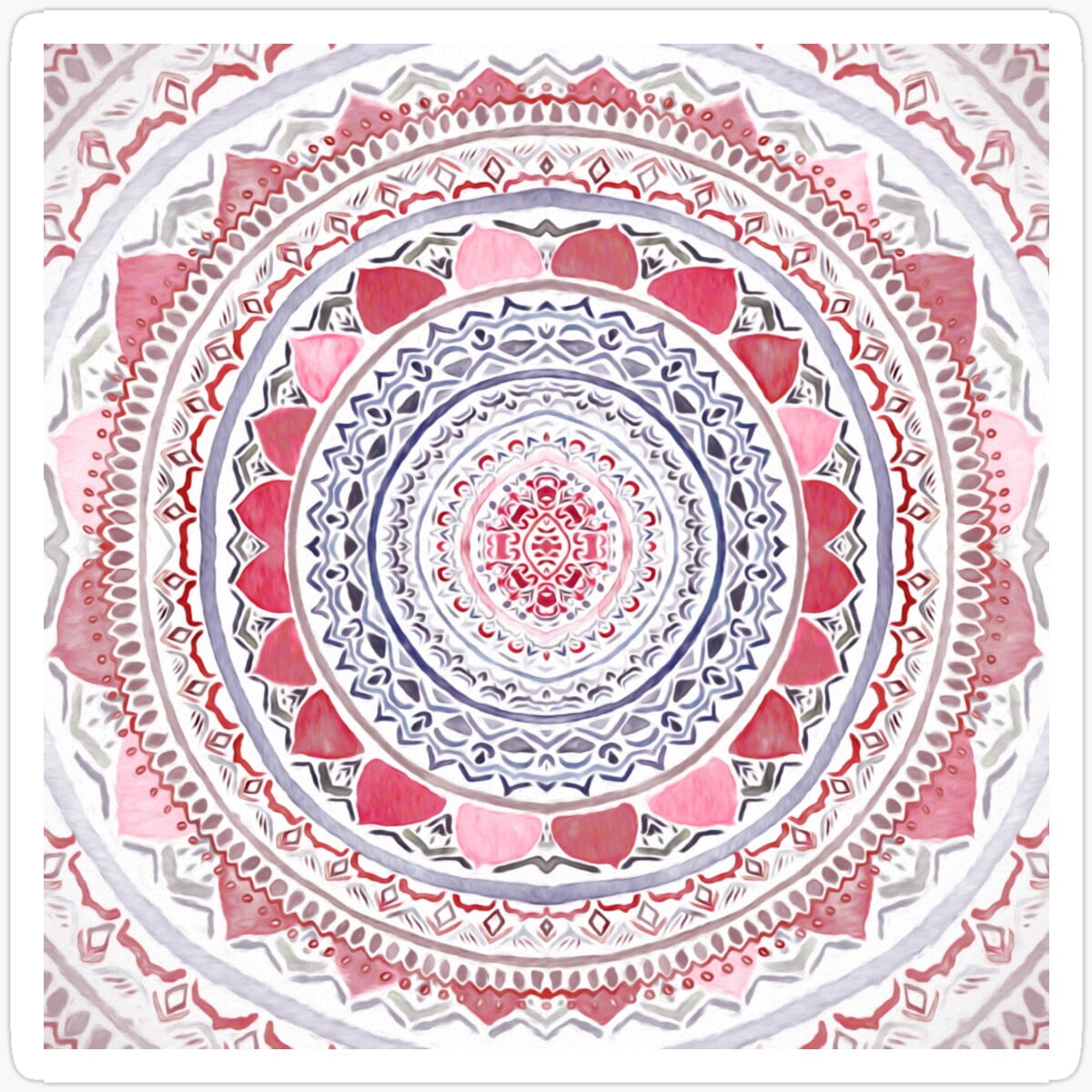 DOPASTICKER Red & Leisure Blue Mandala Sticker Birthday Gifts ...