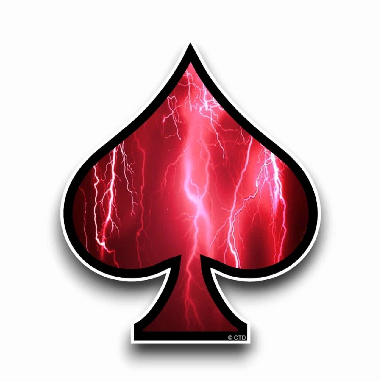DOPASTICKER Red Lightning Thunder Storm Ace Of Spades Car Sticker Decal ...