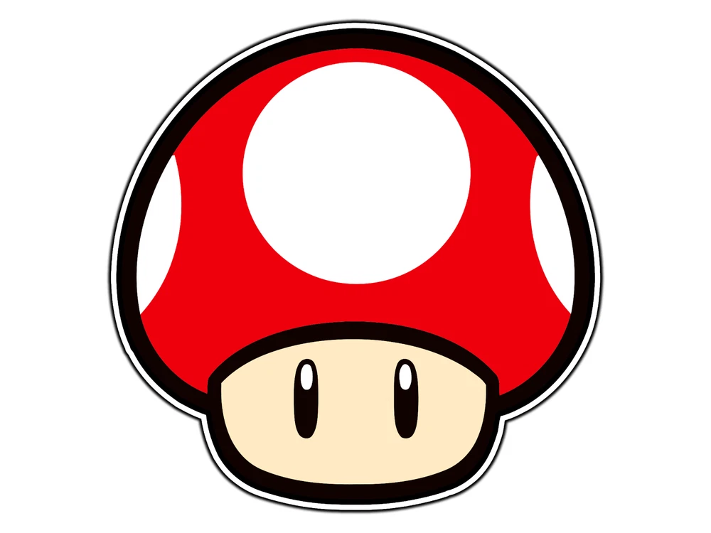DOPASTICKER Red Mushroom Power Up 2D Sticker Decal Phone Decal Water ...