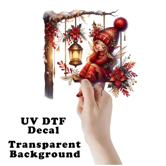 DOPASTICKER Red Noel Fairy In Swing Sticker - Design Preview Only ...