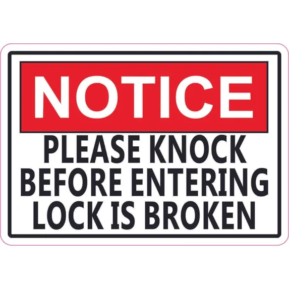 DOPASTICKER Red Notice Please Knock Before Entering Sticker Business ...