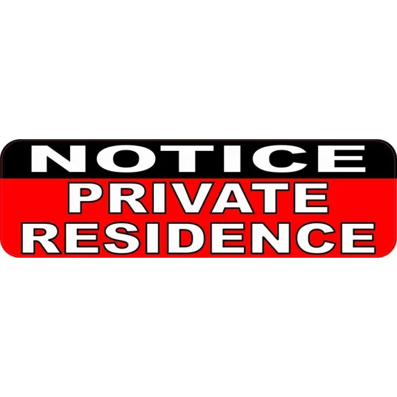 DOPASTICKER Red Notice Private Residence Stickers Door House Sticker ...