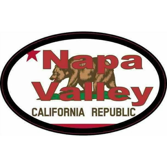 DOPASTICKER Red Oval Californian Flag Napa Valley Sticker Car Truck Cup ...