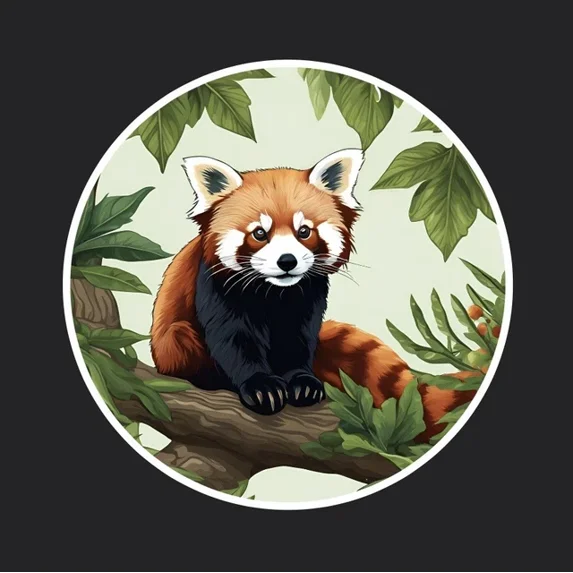 DOPASTICKER Red Panda In A Tree Sticker Phone Decal Water Bottle ...