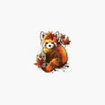 DOPASTICKER Red Panda Red Leaves Sticker Phone Sticker, Latop Sticker ...