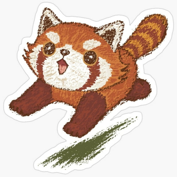 DOPASTICKER Red Panda Running Gift You - Phone Stickers, Waterproof ...