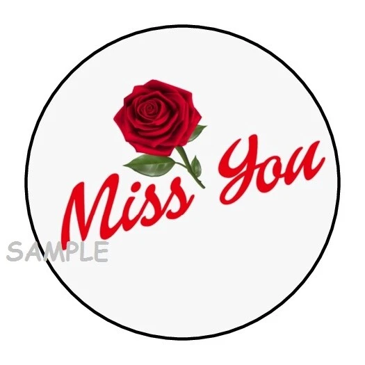 DOPASTICKER Red Rose Miss You Stickers Phone Decal Water Bottle ...