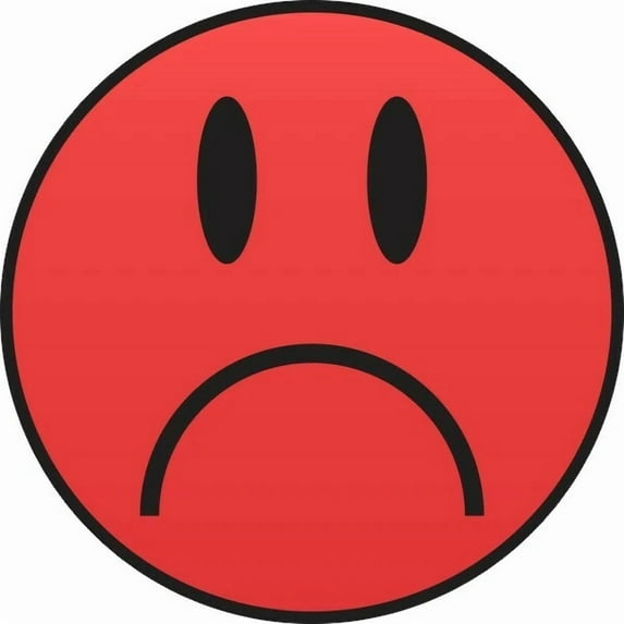 DOPASTICKER Red Sad Face Sticker Phone Sticker, Latop Sticker, Lover ...