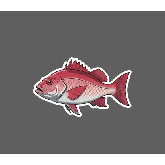 DOPASTICKER Red Snapper Sticker Fish Wildlife Nature Ocean Sticker ...