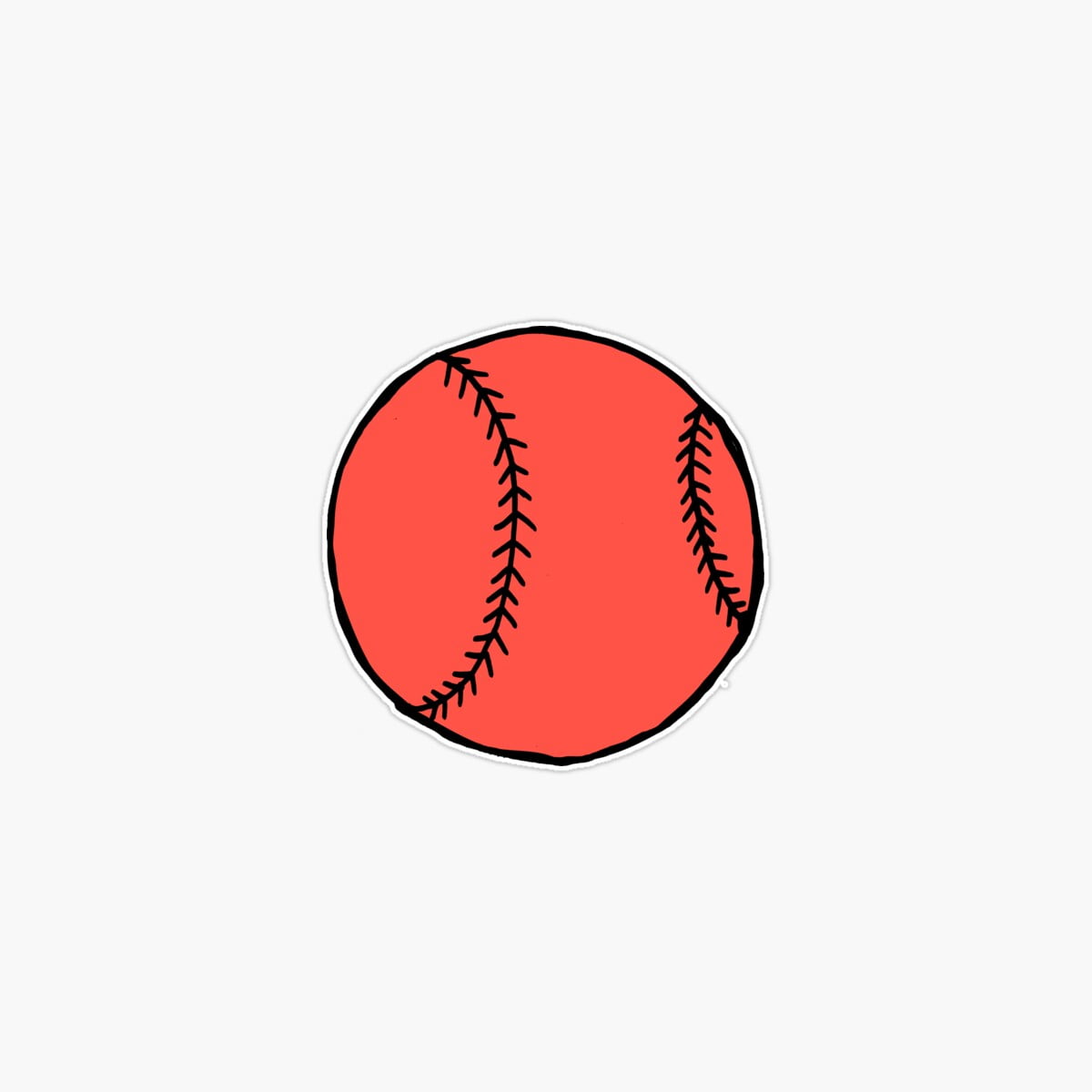 DOPASTICKER Red Softball Fun Gift Sticker, Phone Sticker Car Sticker ...