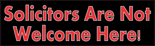 DOPASTICKER Red Solicitors Are Not Welcome Here Sticker Phone Sticker ...